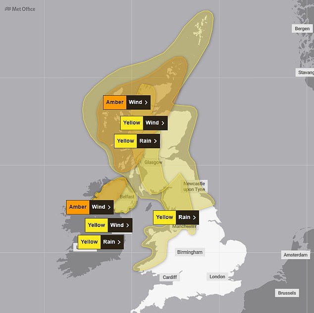 Met Office Questões de Amber avisos como 'bomba meteorológica' deve ...